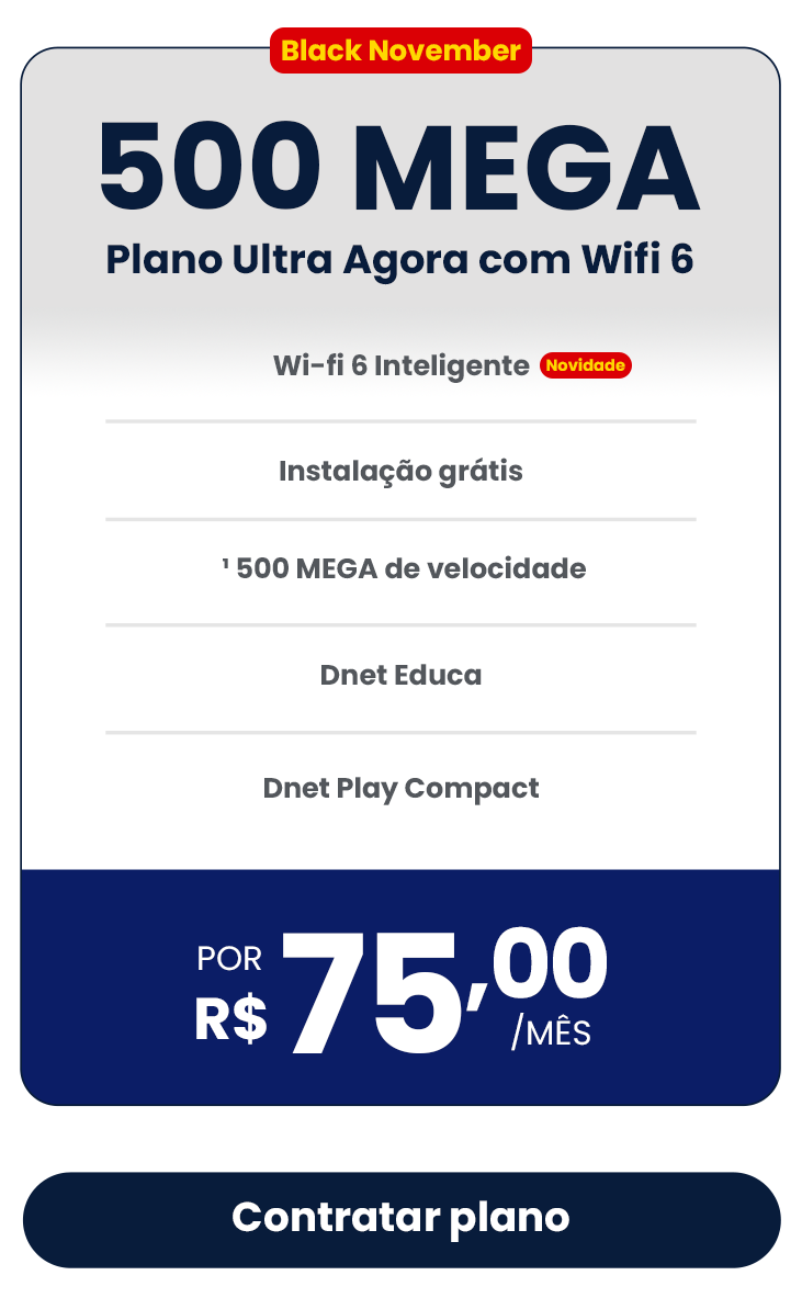 Internet residencial fibra óptica DNET TELECOM